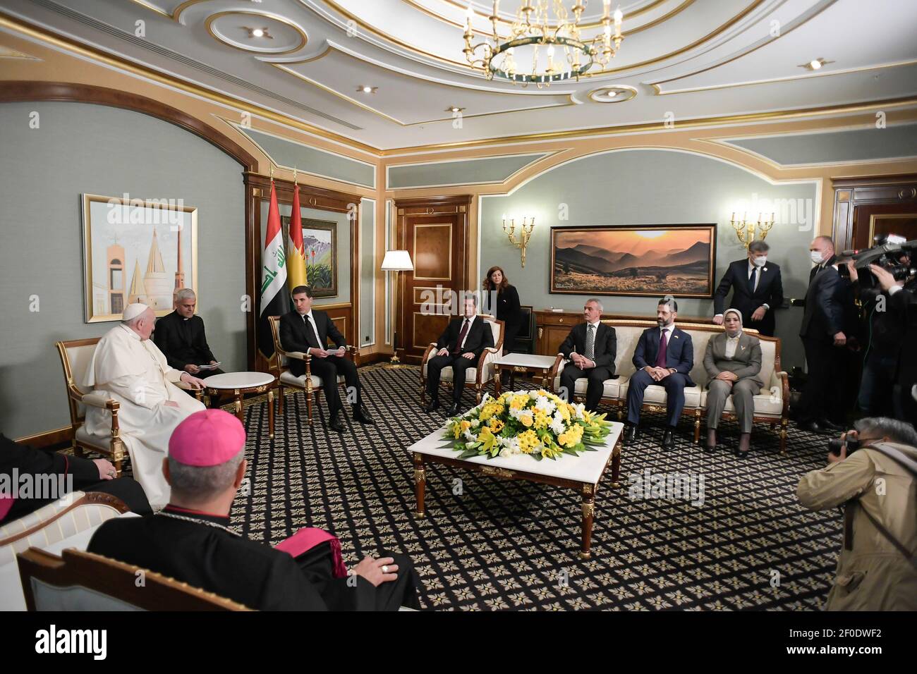 Abil, Kurdistan. 07th Mar, 2021. March 7, 2021 : Pope Francis (L ...