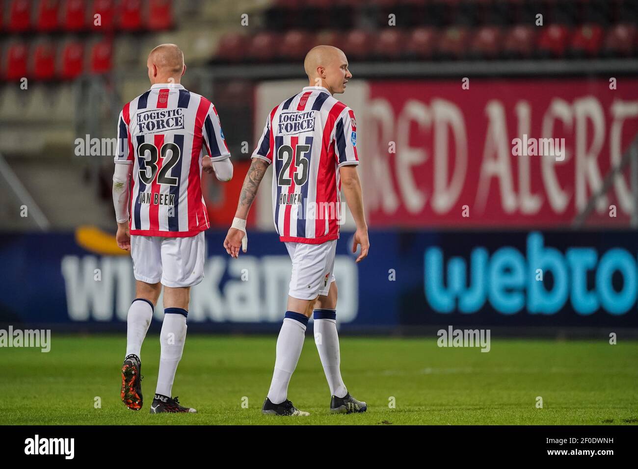 ENSCHEDE, NETHERLANDS - MARCH 6: Dylan Ryan of Willem II and Sebastian ...