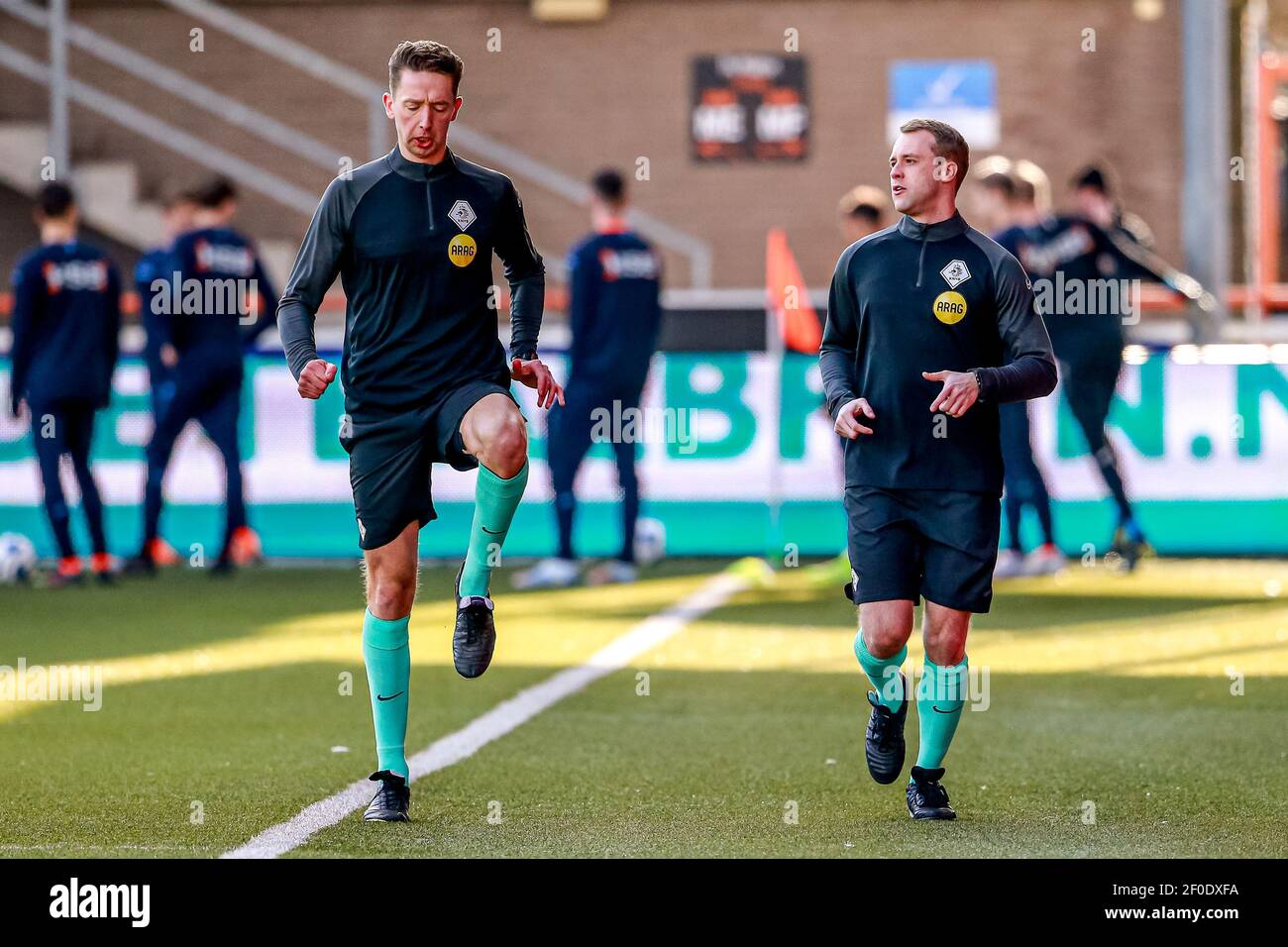 MARCH 6: referee Christiaan Bax, assistant referee Mark Janssen during ...