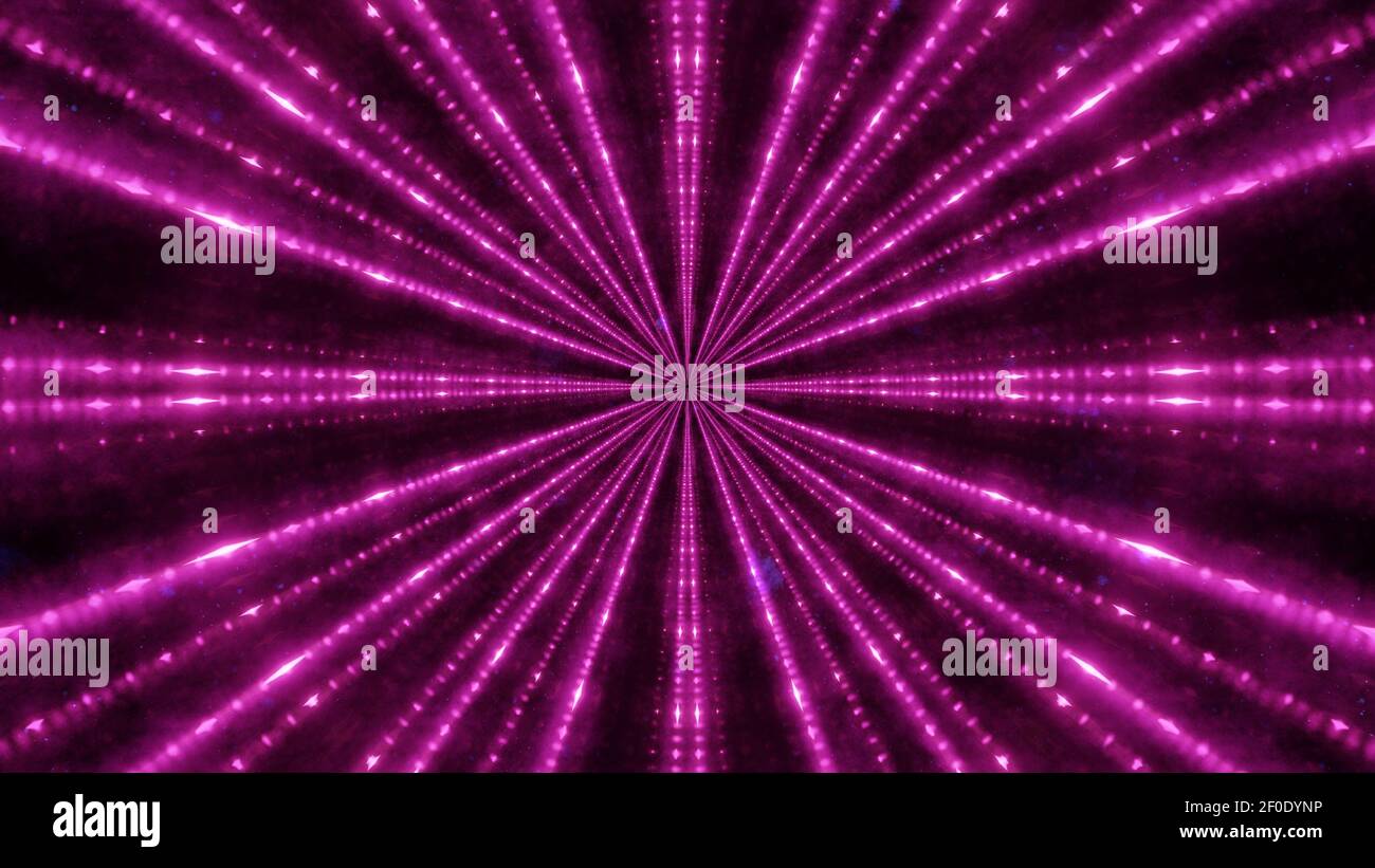 Abstract 3D illustration of tunnel with neon lights Stock Photo - Alamy