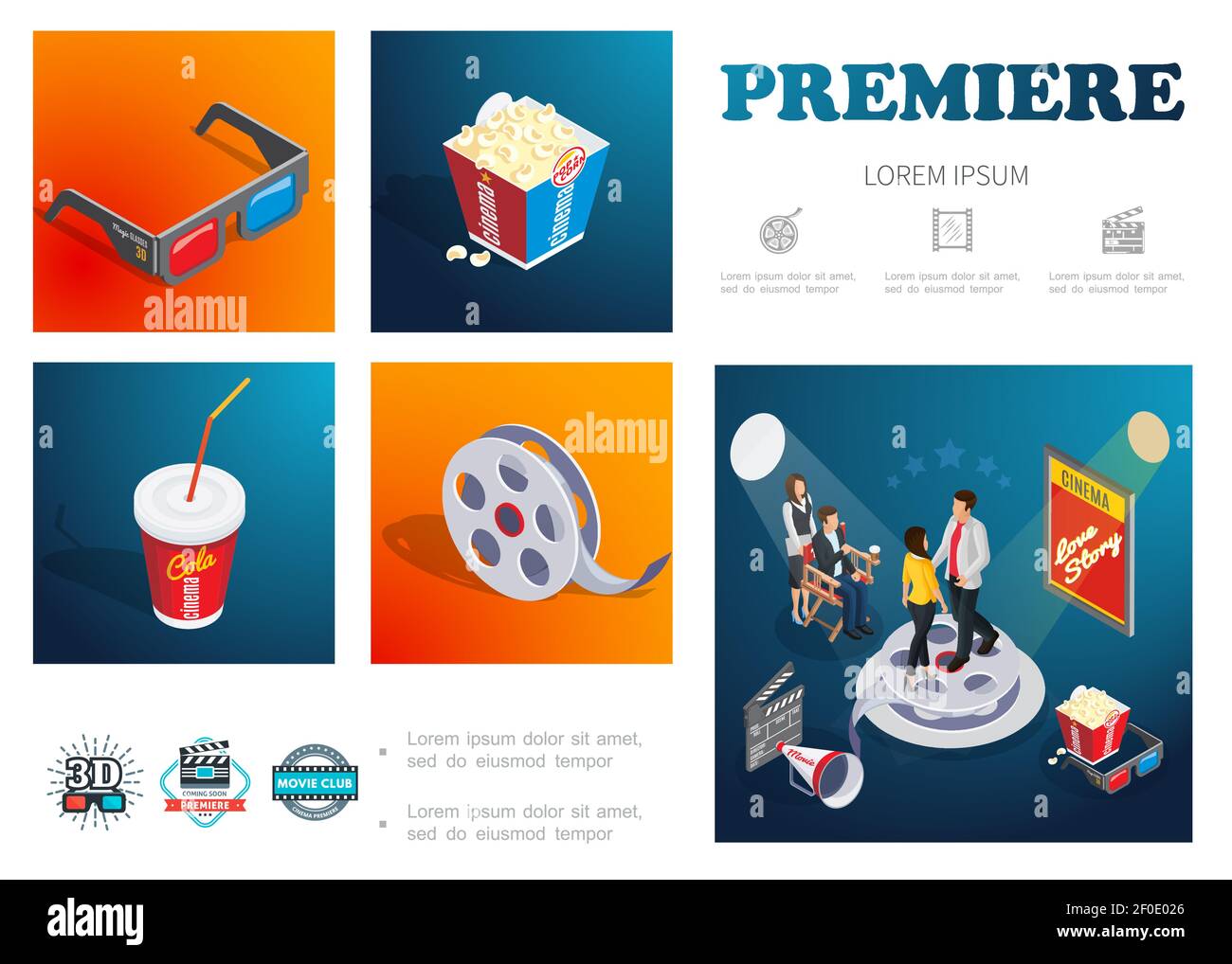 Cinema movie infographics hi-res stock photography and images - Alamy