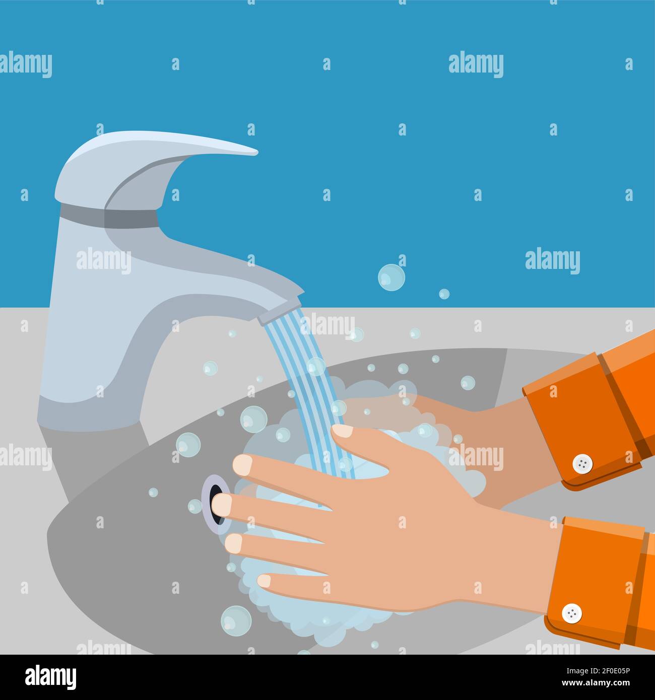 Washing hand in wash basin Stock Vector Images - Alamy