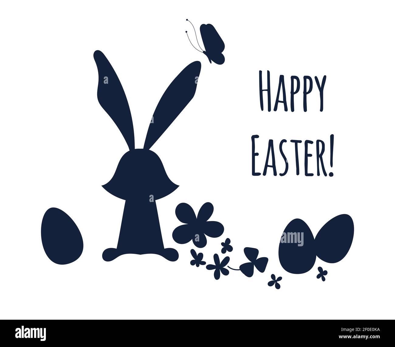 Easter bunny and lettering isolated on white background. The symbol of ...