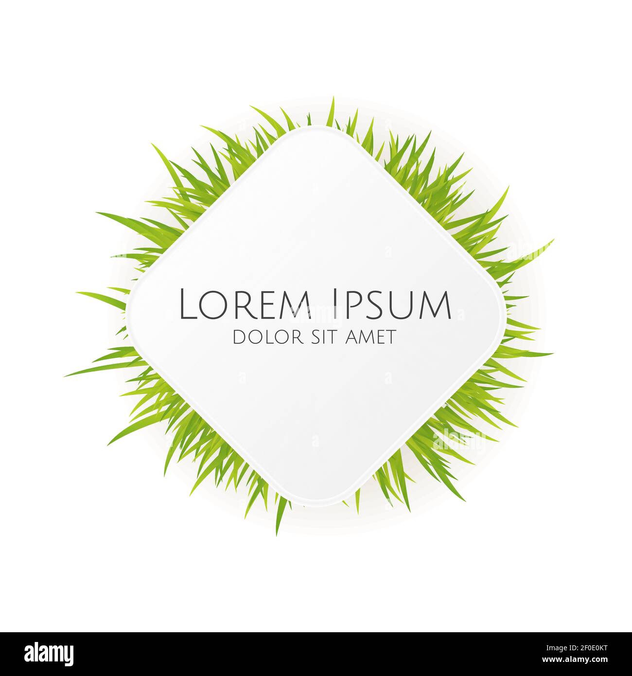 Green Bright Fresh Grass Round Frame for Design Banner Card Advertising ...