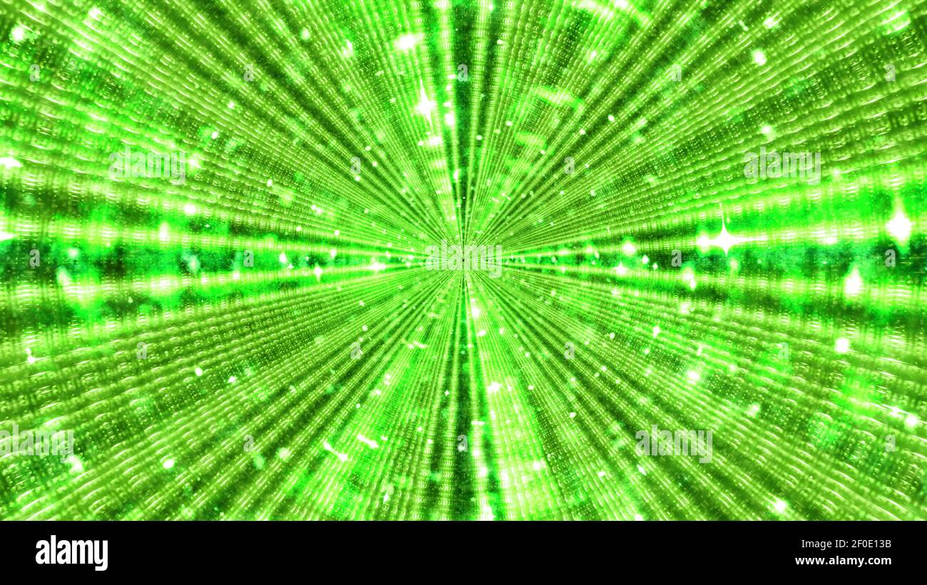 Futuristic abstract background of neon green rays in 3D illustration ...