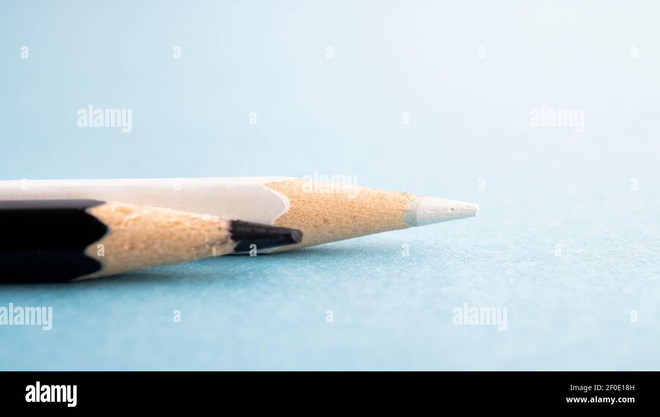 black and white pencils. pencils sharpened. sharply sharpened pencils ...