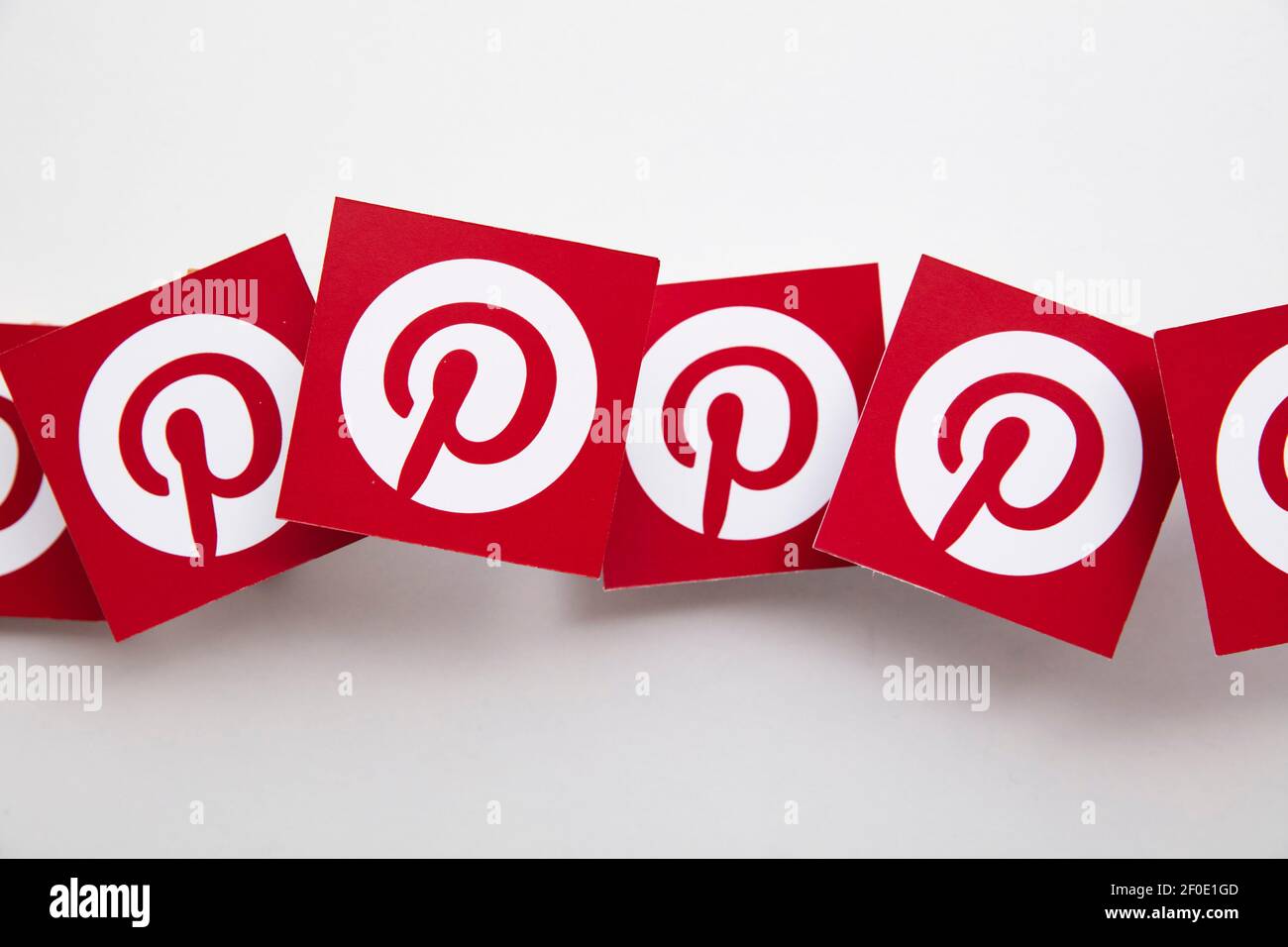 LONDON, UK - March 2021: Pinterest logo, popular image sharing platform ...