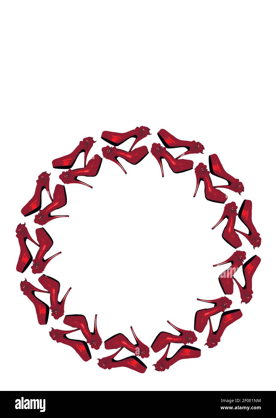 Frames on a white background A4, vertical - Dressed red shoes on the ...