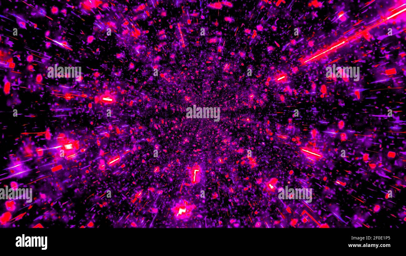 Bright 3d illustration of shiny pink beams forming corridor Stock Photo ...