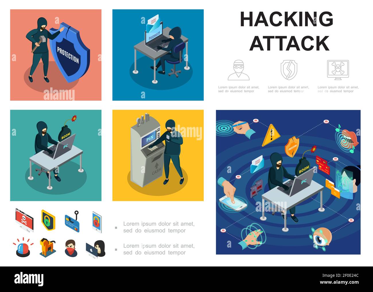 Thief infographic set Stock Vector Images - Alamy