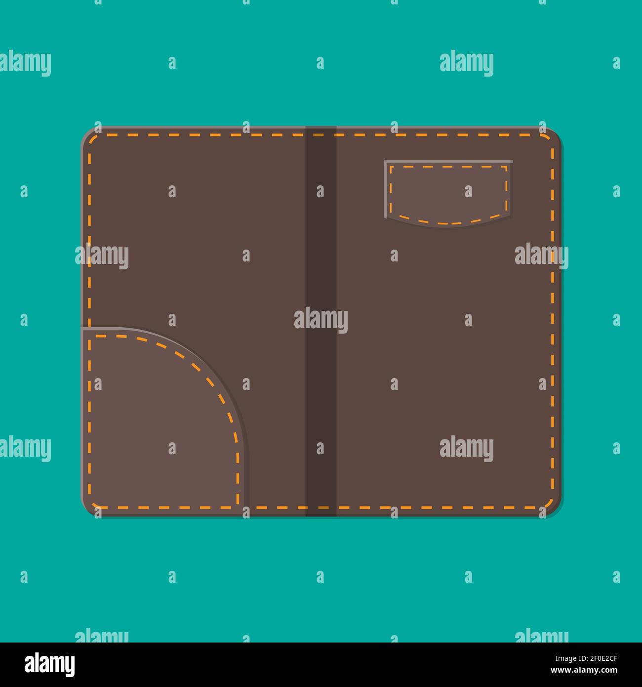 Leather folder for cash, coins and cashier check. style Stock Vector ...