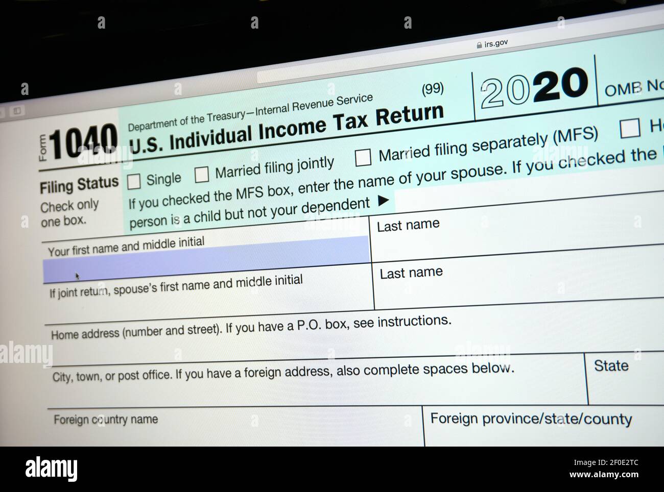 US 1040 Tax Form Stock Photo - Alamy