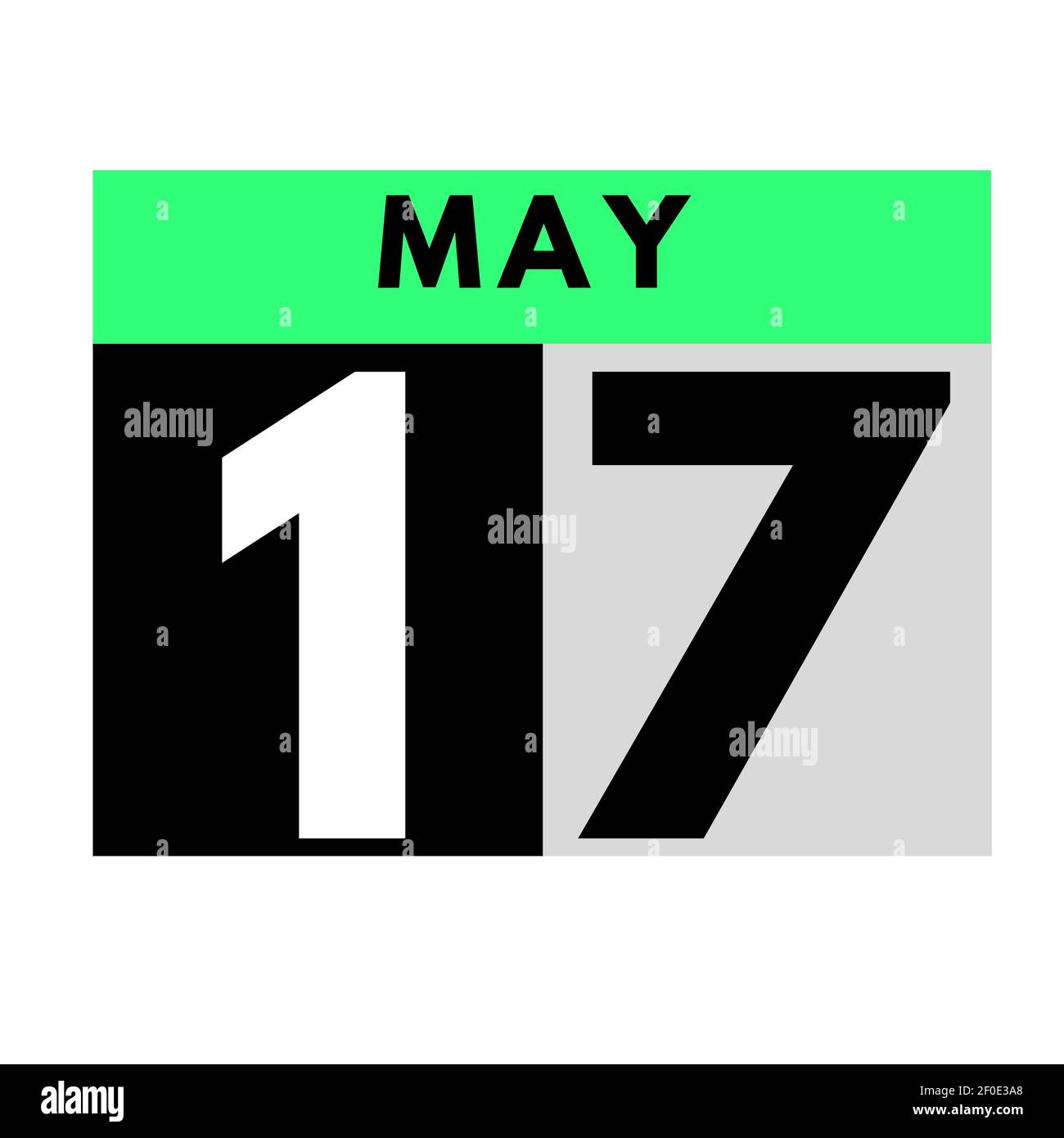 May 17. flat daily calendar icon .date ,day, month .calendar for the ...