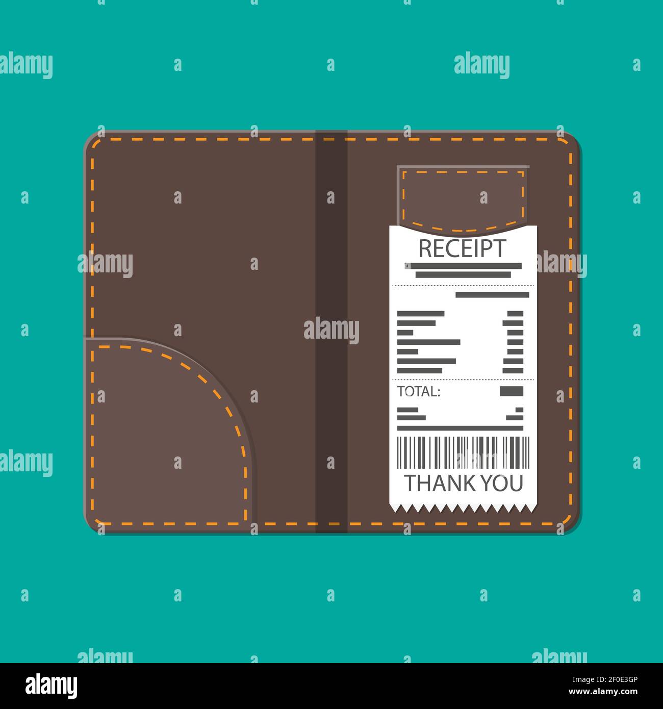 Leather folder for cash, coins and cashier check Stock Vector Image ...