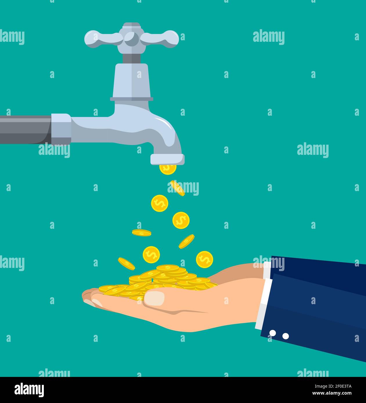 Money tap coins Stock Vector Images - Alamy