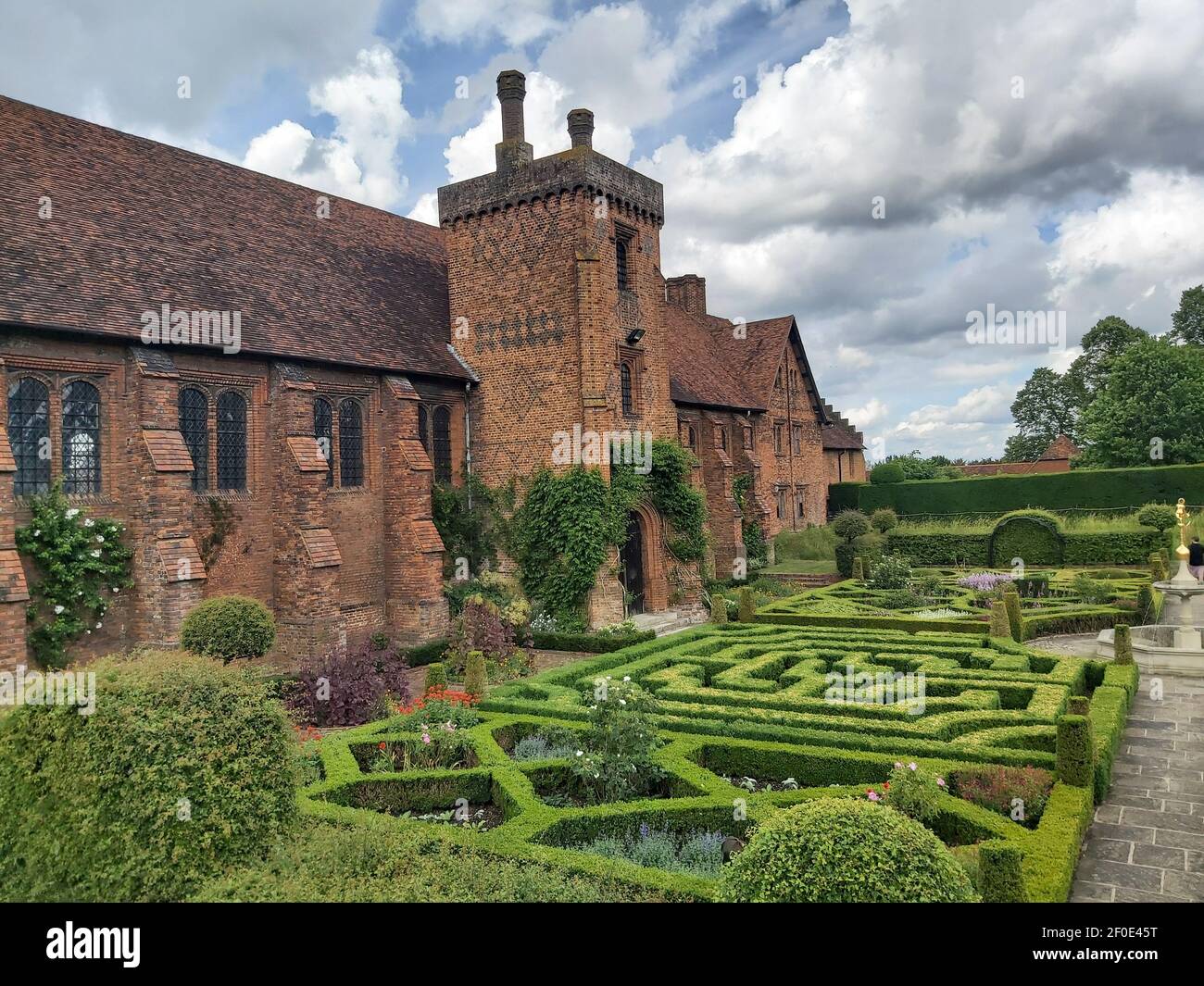 A majestic view of Hatfield House in Hertfordshire towering over ...