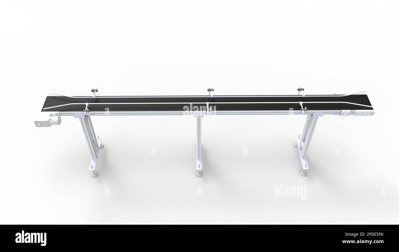 3D rendering of a convey belt factory manufacturing installation ...