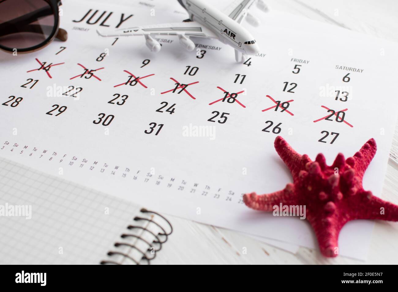 Vacation planning concept. Travel preparation: vacation plan written on ...