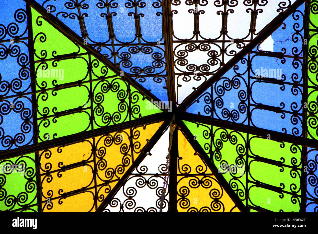 Colorated glass and sun in morocco africa window and light Stock Photo ...