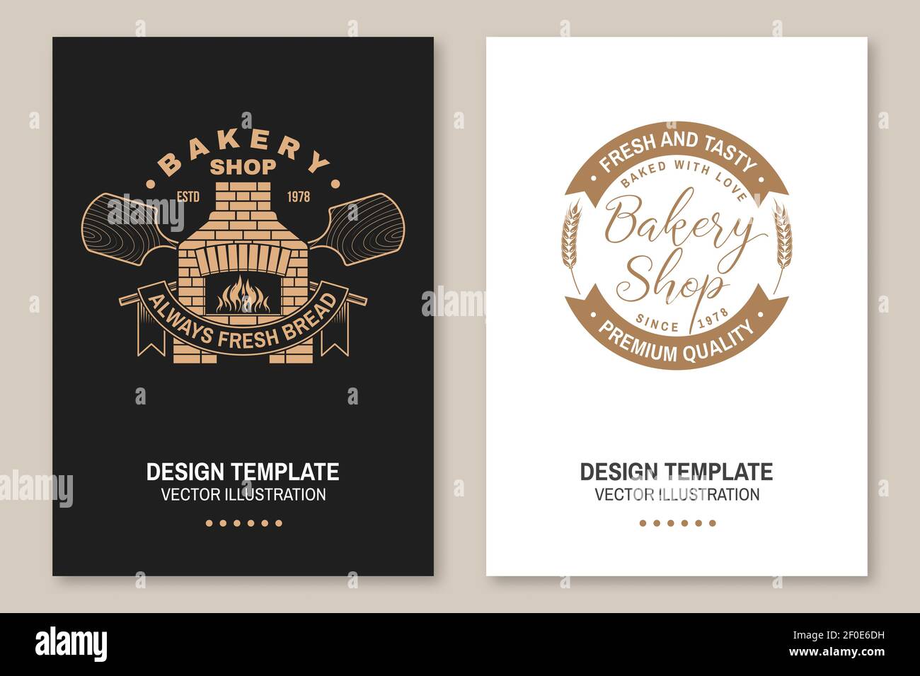 Handcrafted bakery shop flyer, brochure, banner, poster. Vector ...