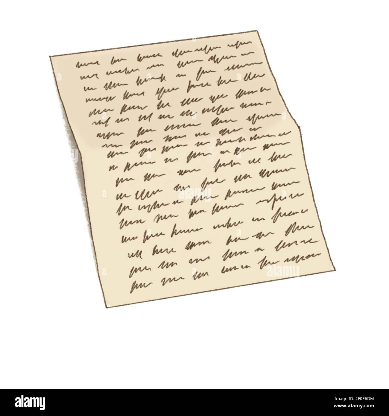 List of paper with handwriting. Handwritten letter. Old fashioned ...