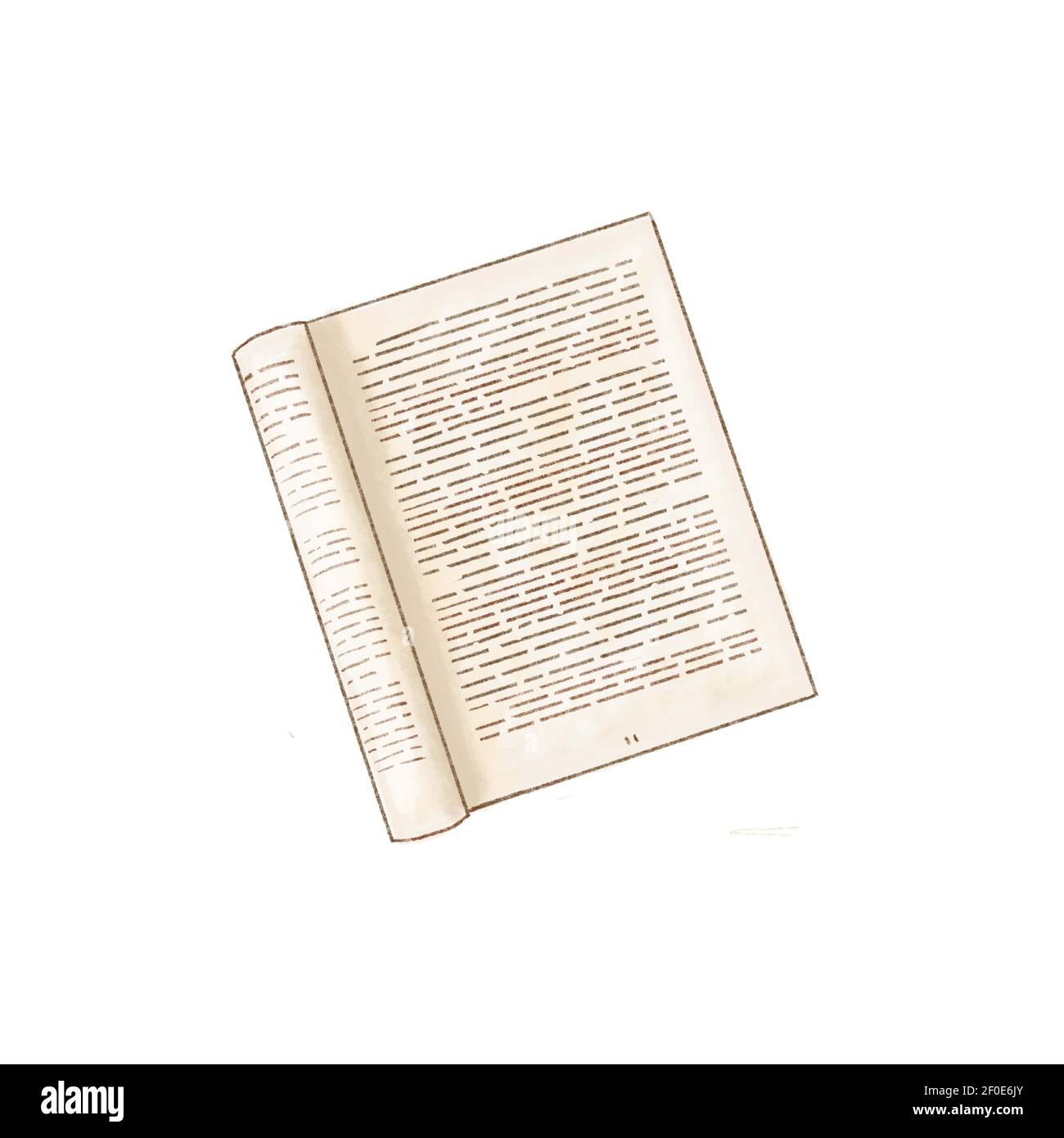 Open magazine or book in soft cover, pages with printed text. dark ...