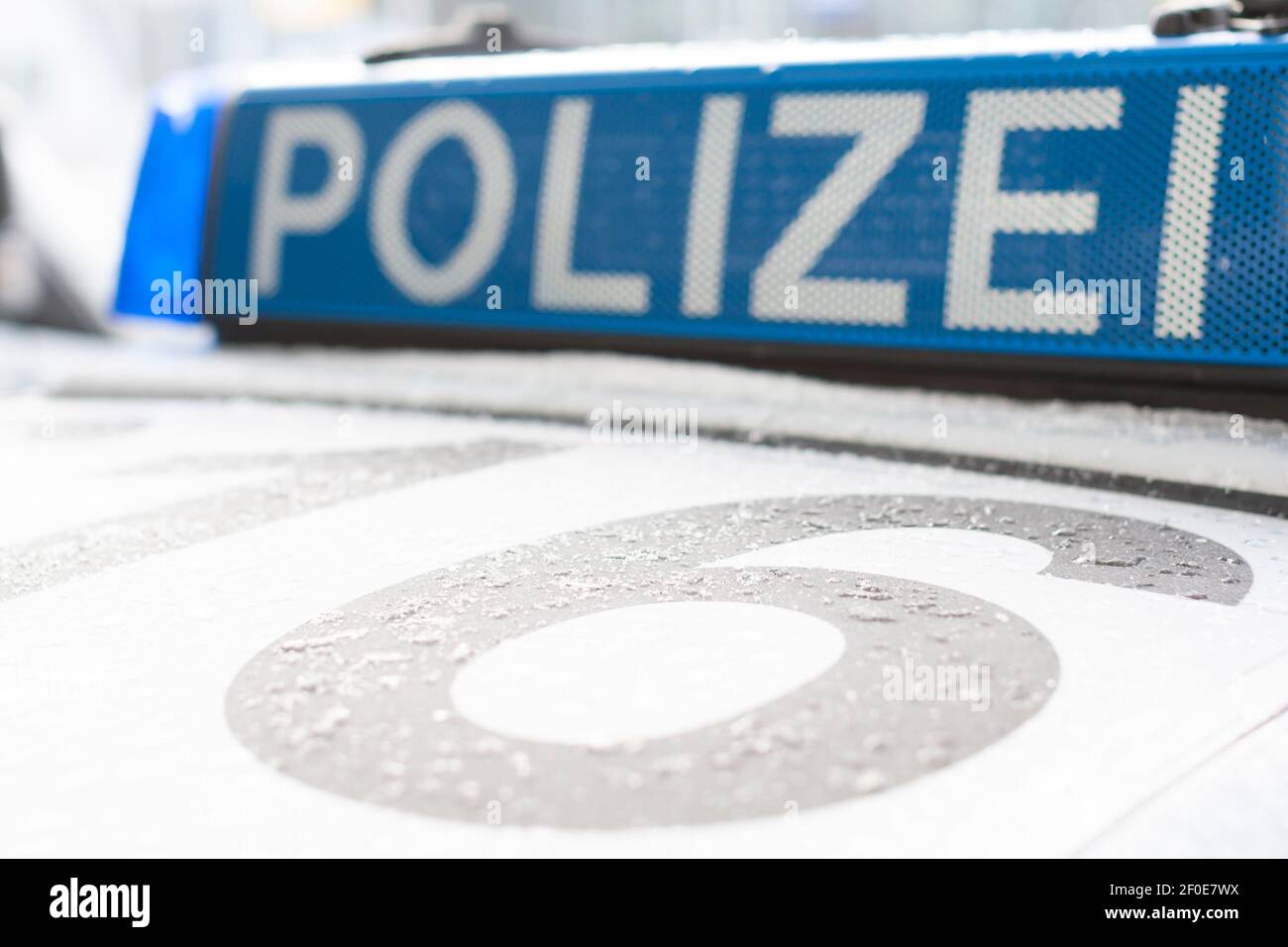 View of a police car text in Germany Stock Photo - Alamy