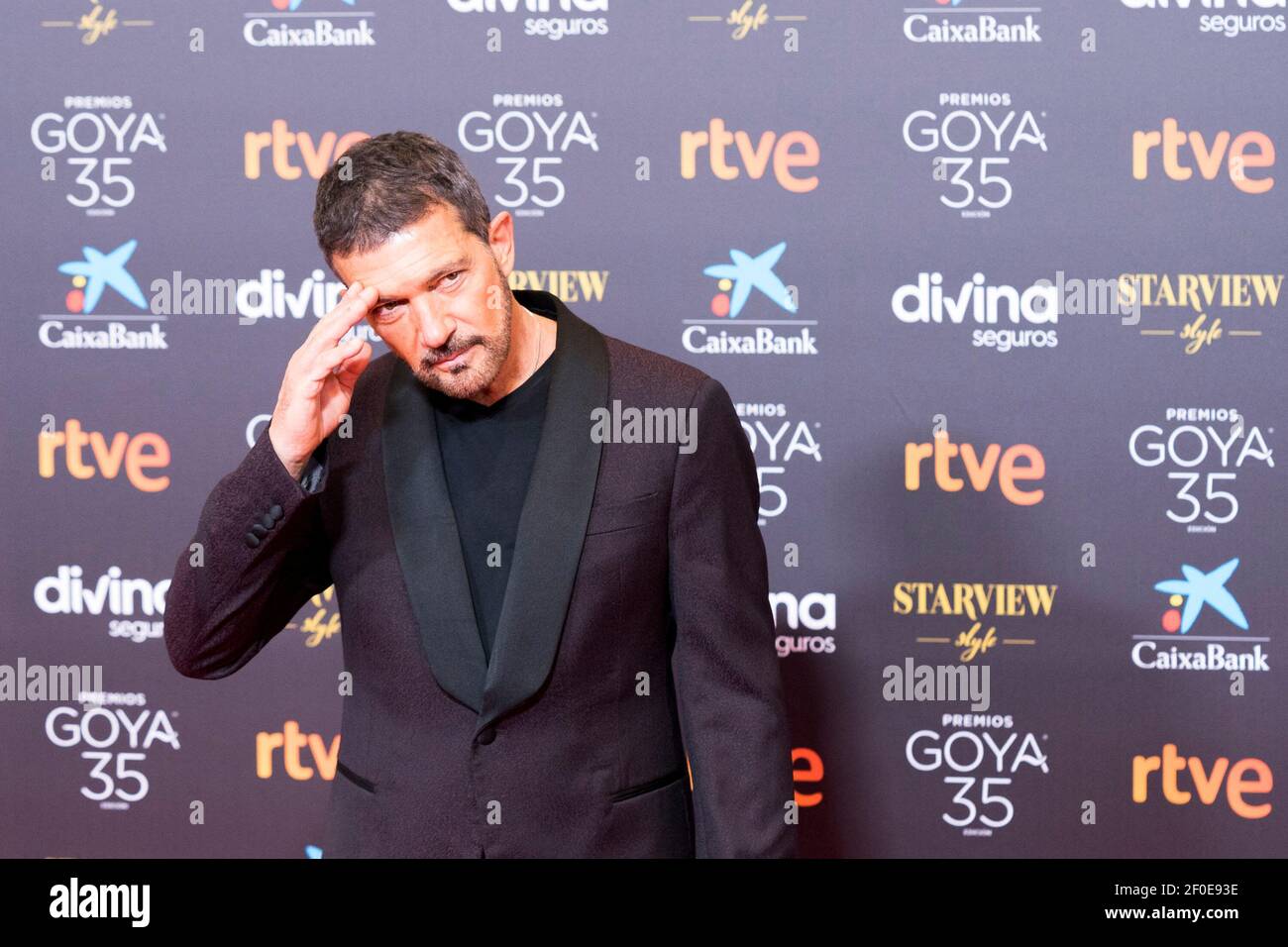 Malaga, Spain. 6th March, 2021. Antonio Banderas attends the red carpet ...