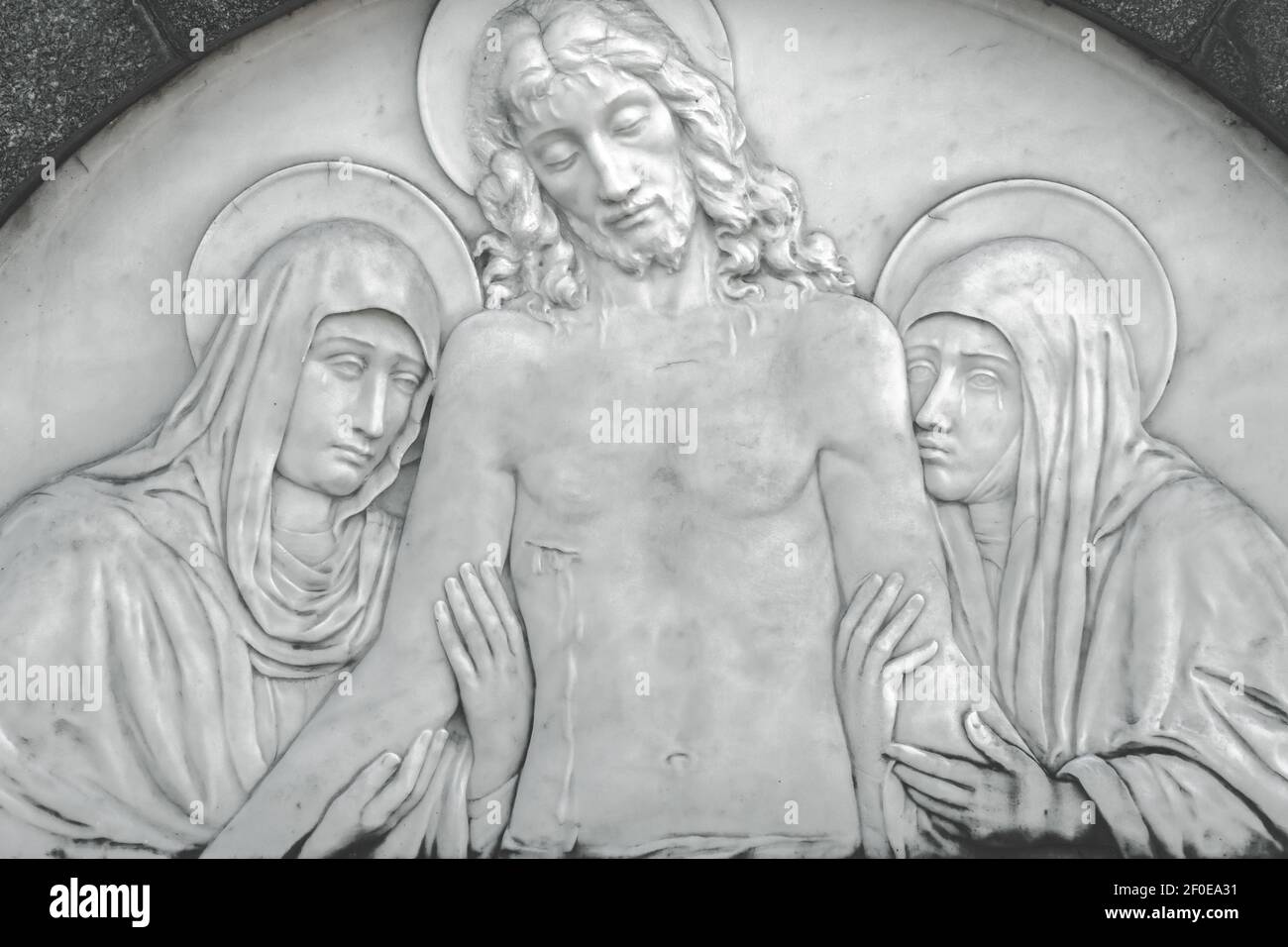 Metal relief of Jesus Christ who is risen from the dead Stock Photo - Alamy