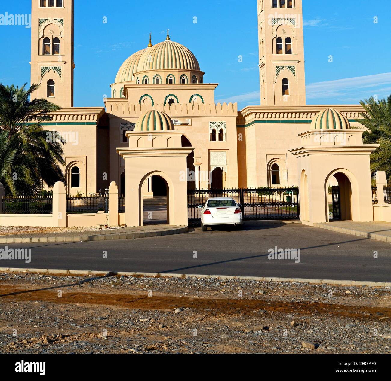 In oman muscat the old mosque minaret and religion in clear sky Stock ...