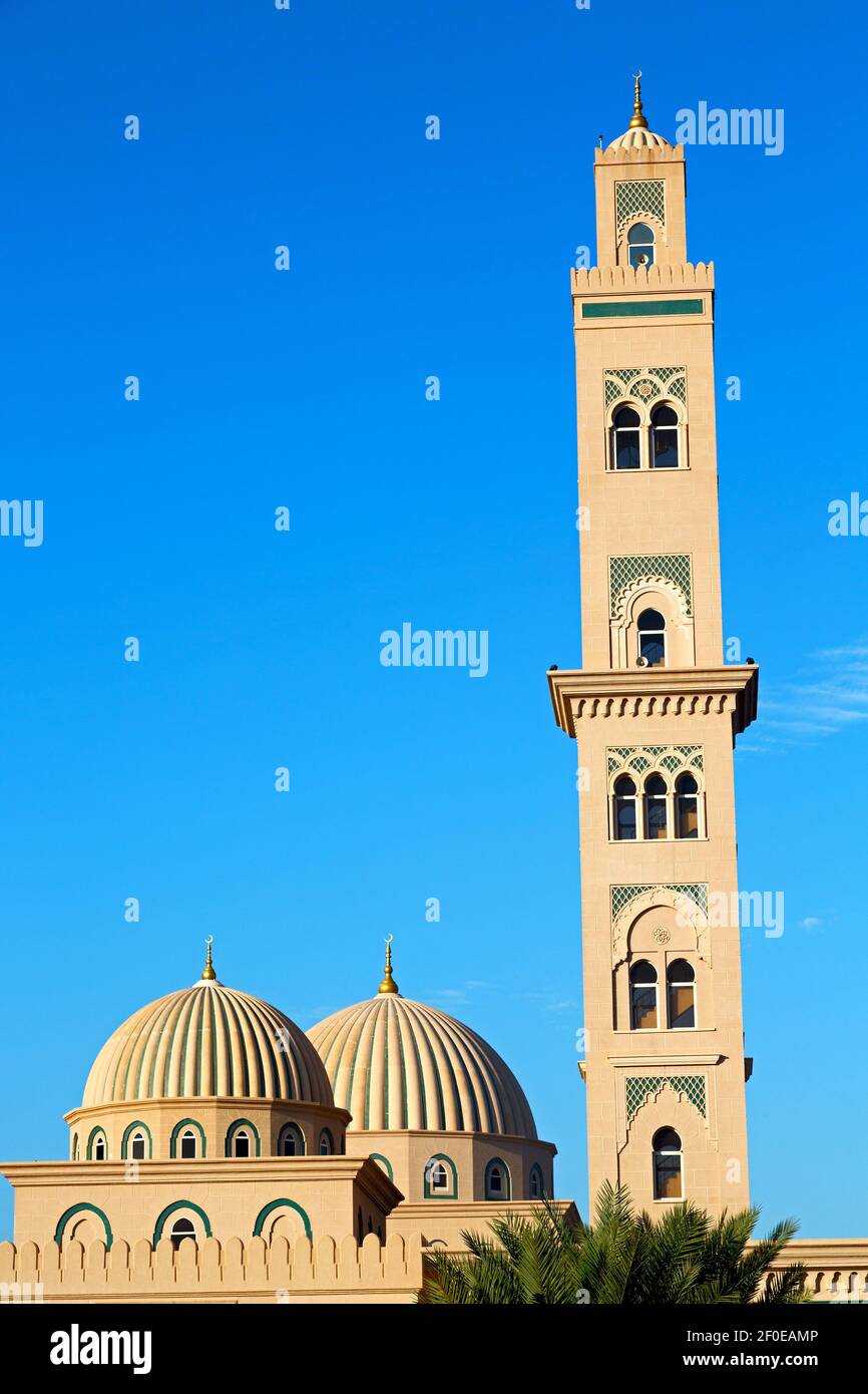 In oman muscat the old mosque minaret and religion in clear sky Stock ...