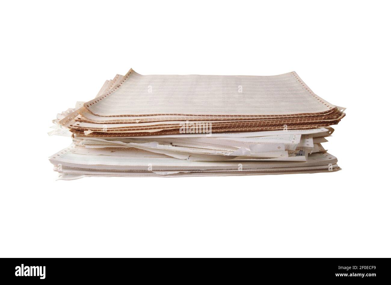 stack of old papers isolated on white background Stock Photo - Alamy