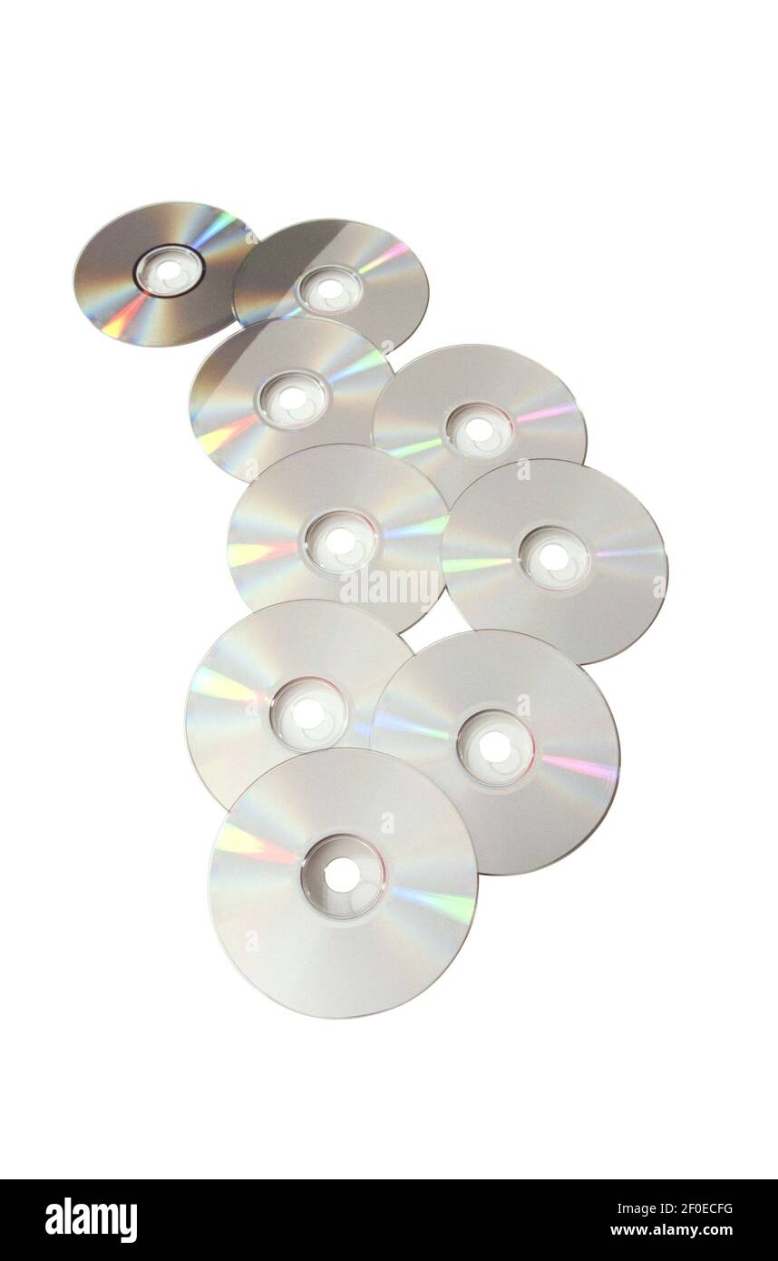 Old CDs isolated on a white background Stock Photo - Alamy