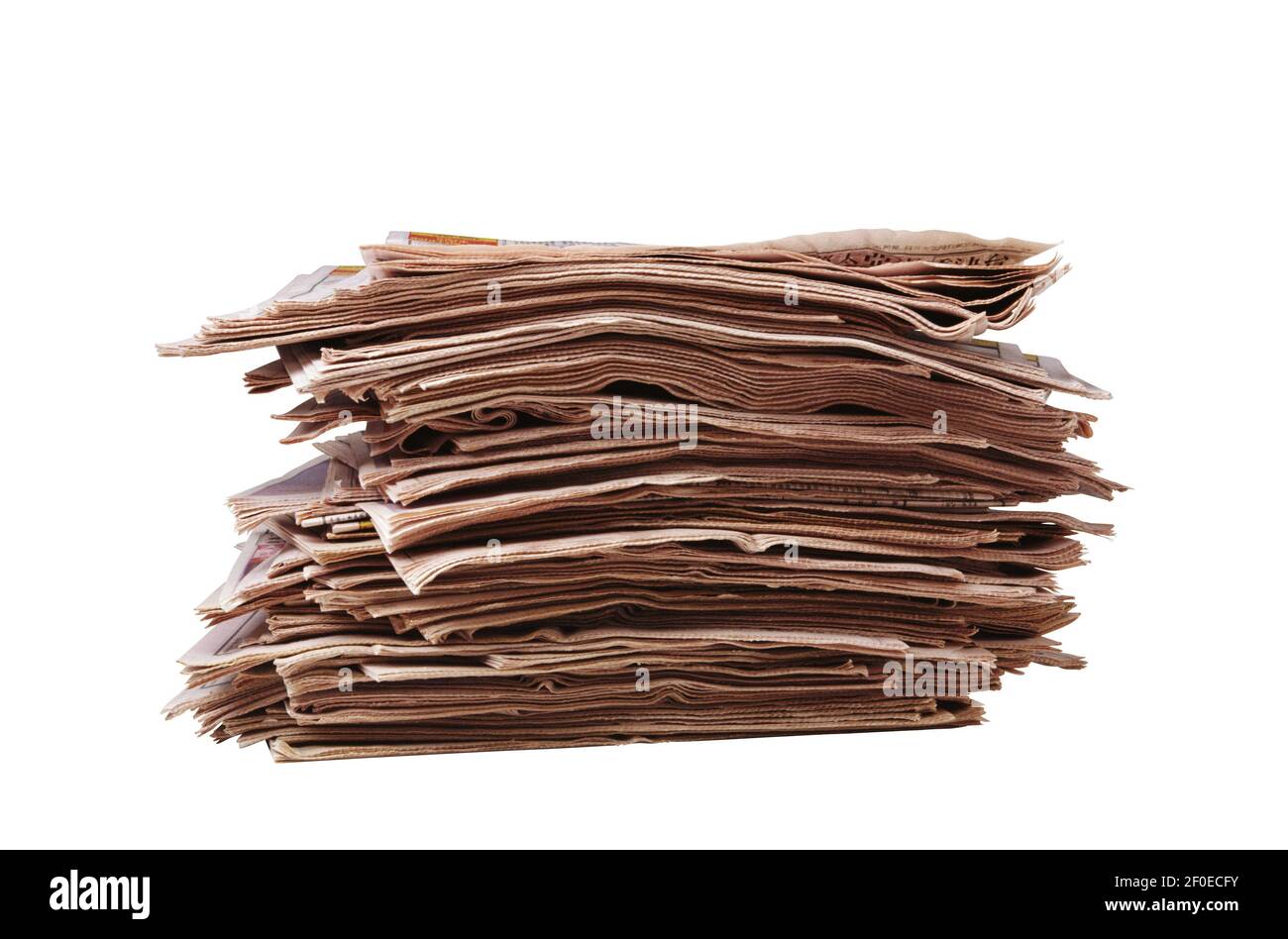 stack of old papers isolated on white background Stock Photo - Alamy