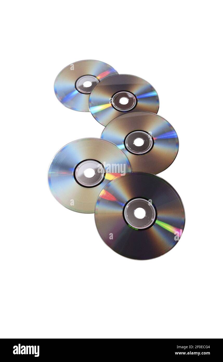 Old CDs isolated on a white background Stock Photo - Alamy