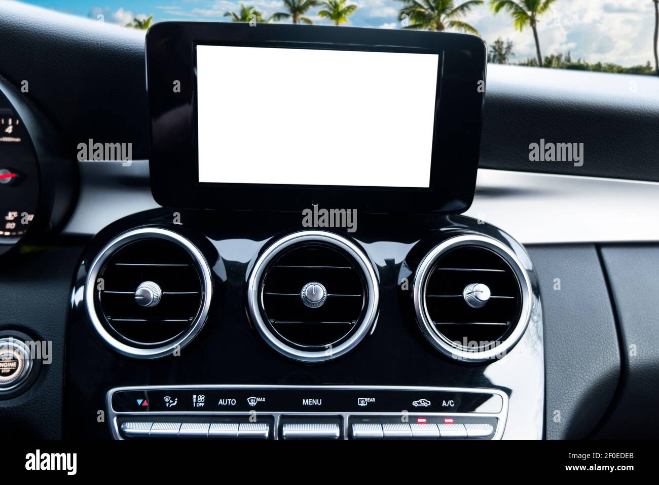 Monitor in car with isolated blank screen use for navigation maps and ...