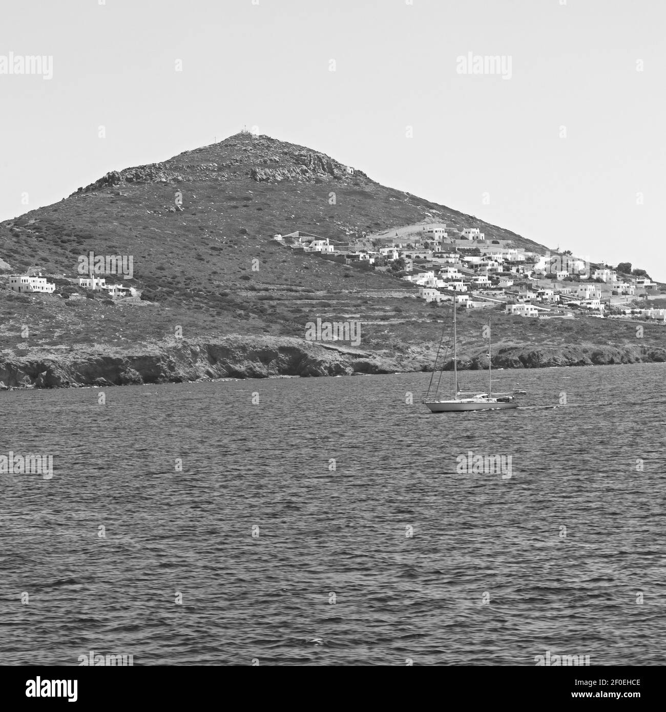 Old history in cyclades island harbor and boat santorini naksos europe ...