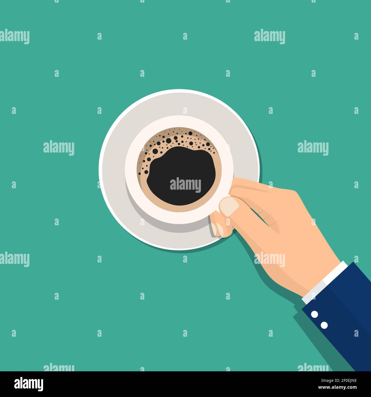 Hand holding cup handle Stock Vector Images - Alamy