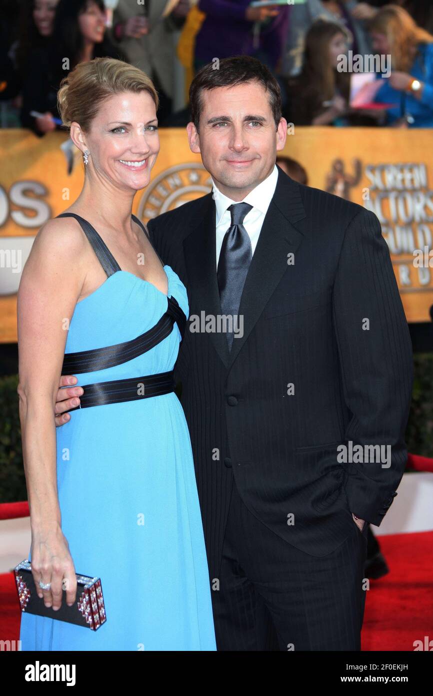 23 January 2010- Los Angeles, California- Nancy Walls and Steve Carell arrives at the 16th ...