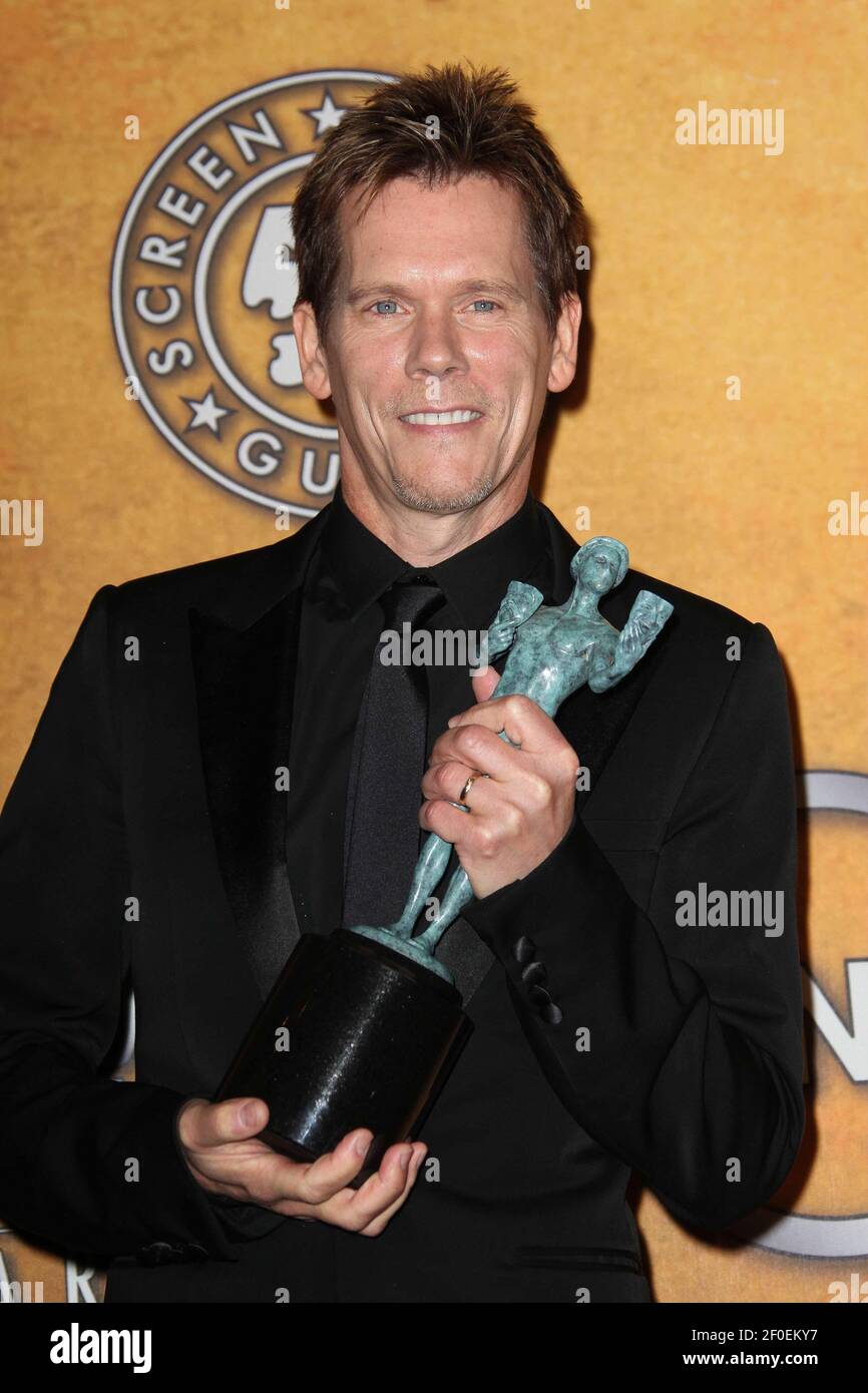 23 January 2010- Los Angeles, California- Kevin Bacon poses backstage ...