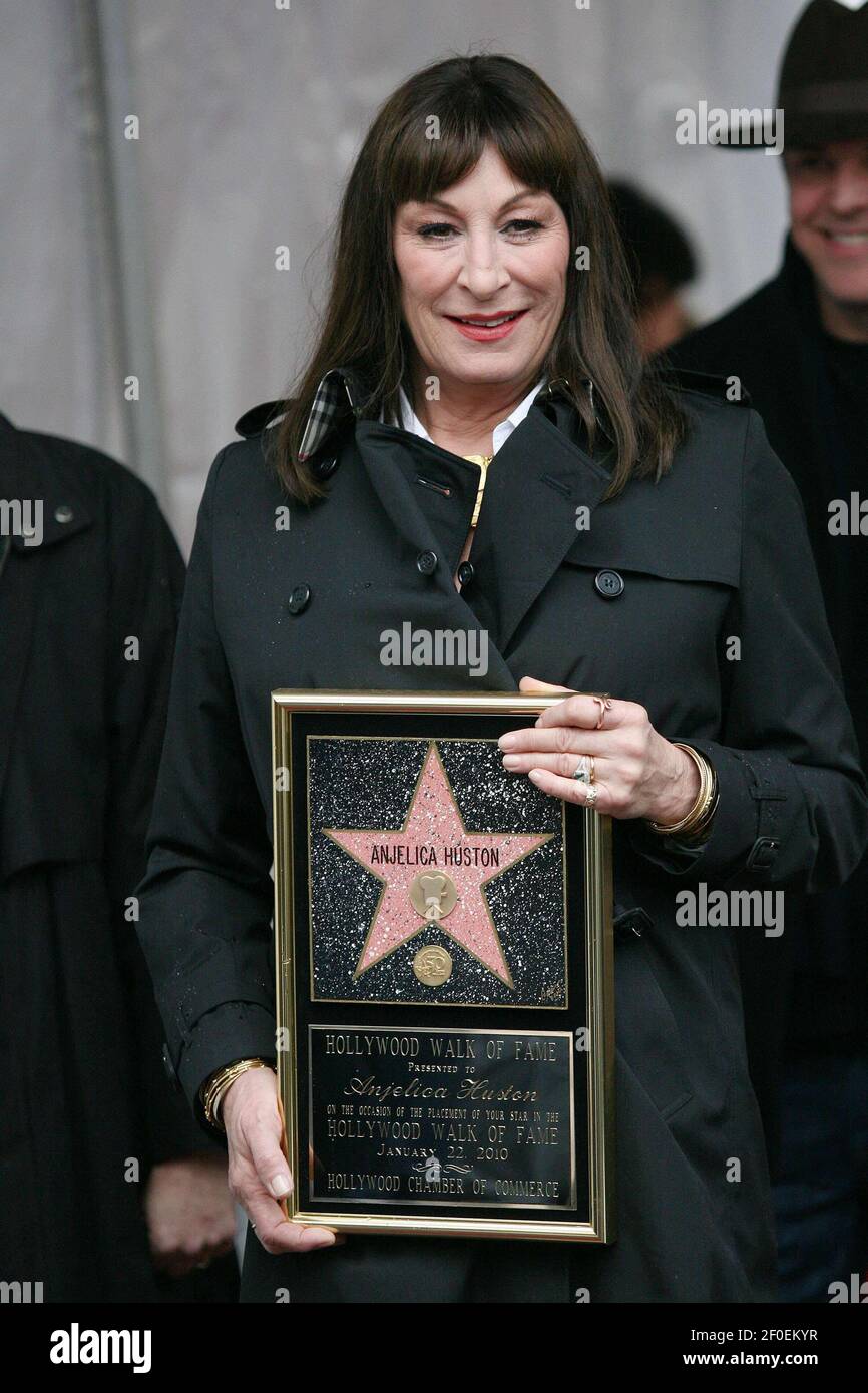 22 January 2010- Hollywood, California- Actress Anjelica Huston poses ...