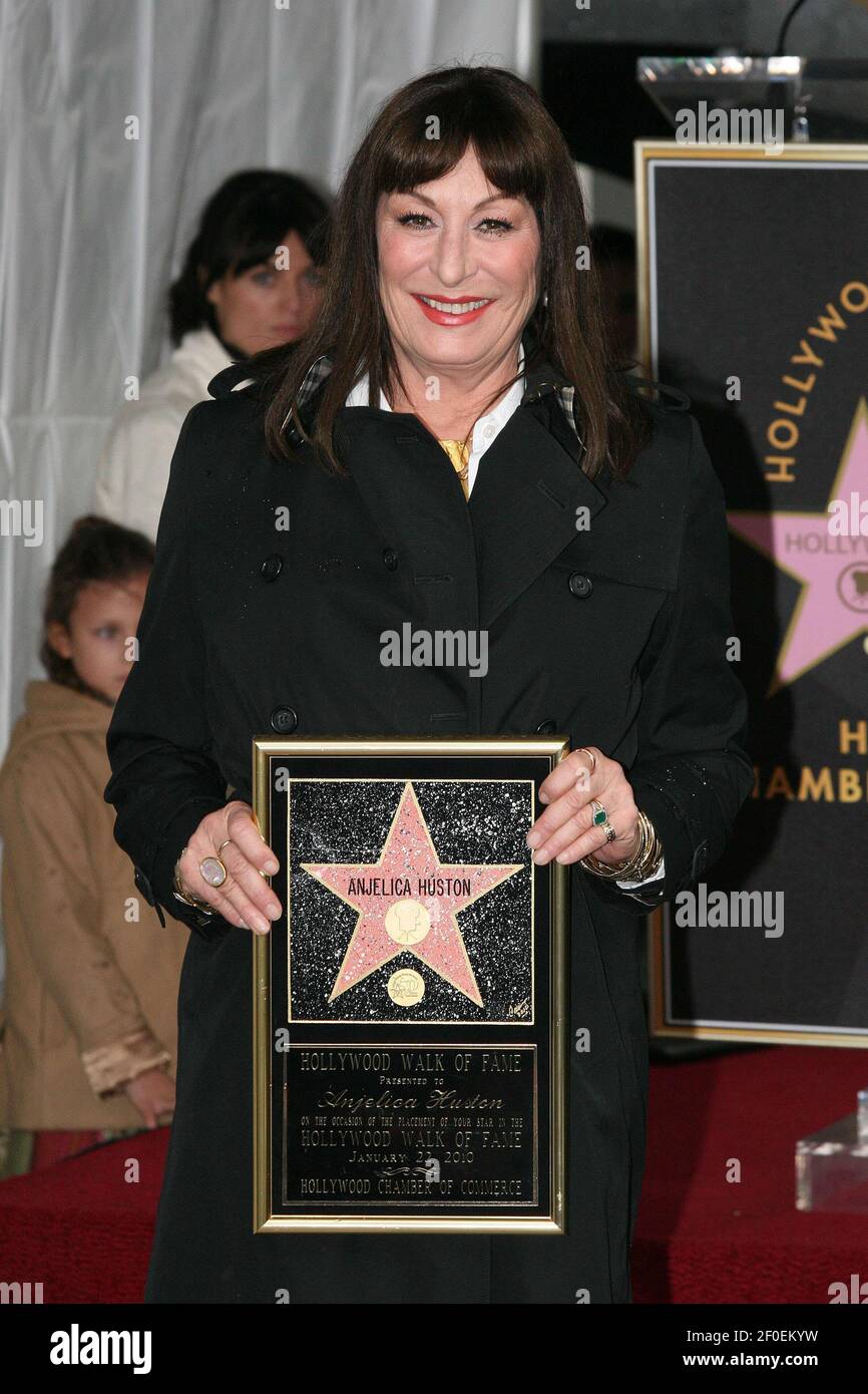 22 January 2010- Hollywood, California- Actress Anjelica Huston poses ...