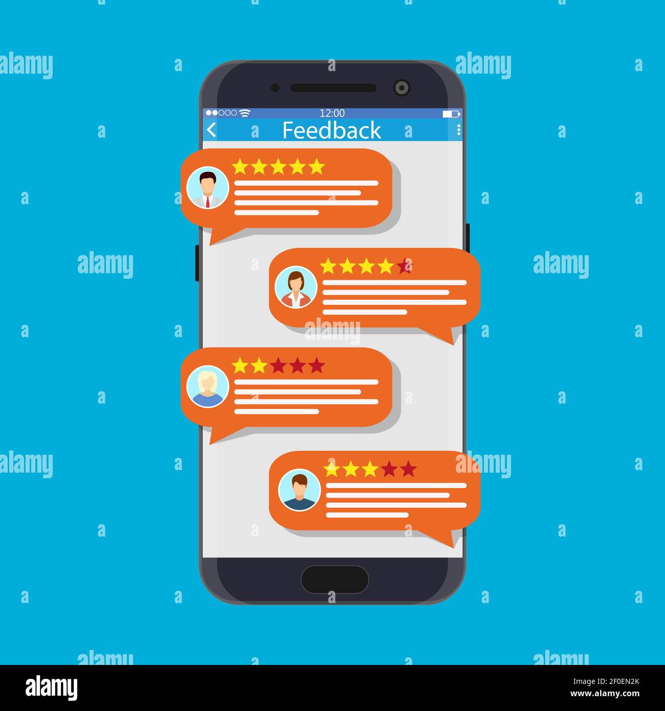 Smartphone with rating app Stock Vector Image & Art - Alamy