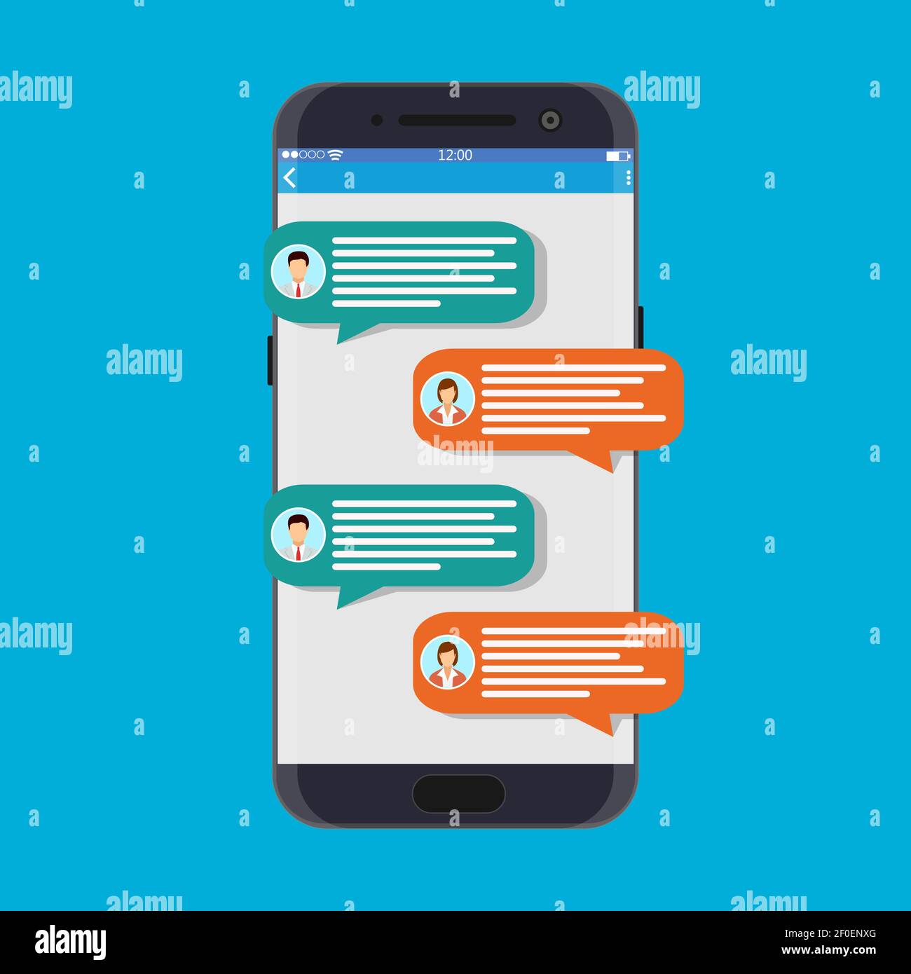 Phone app man texting Stock Vector Images - Alamy