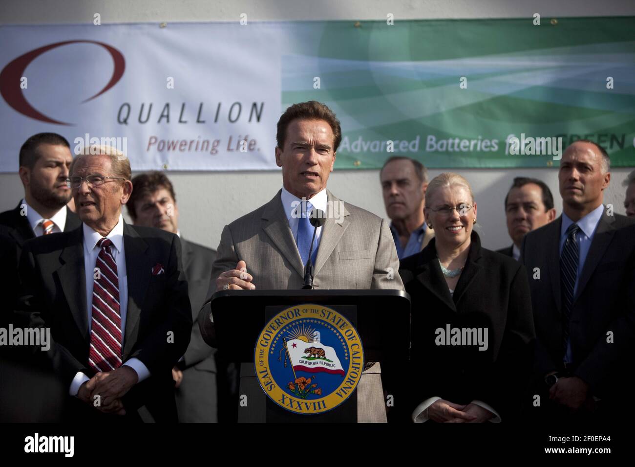 1 February 2010 - California - From left to right: Quallion Chairman ...
