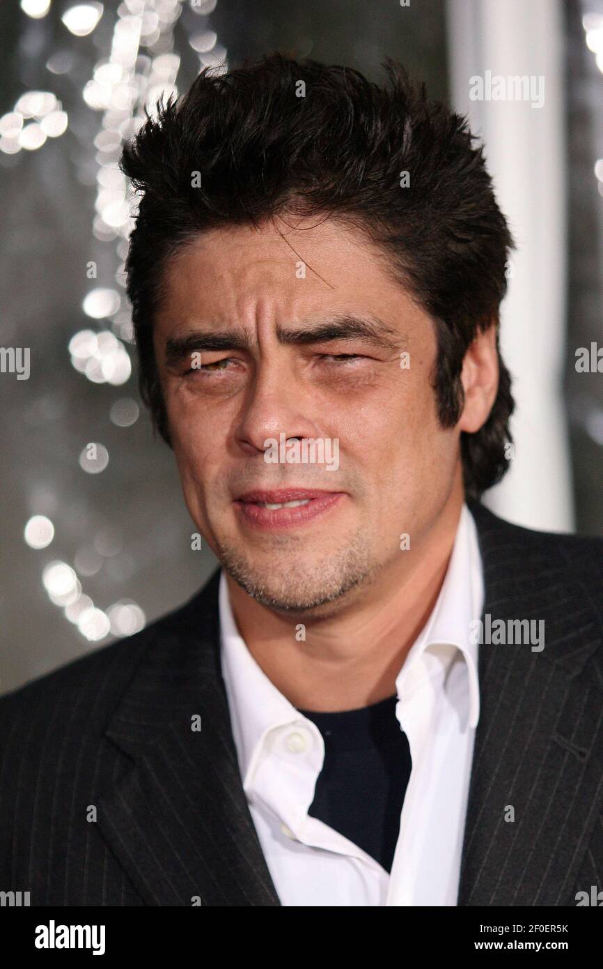 09 February 2010- Hollywood, California- Actor Benicio Del Toro arrives ...