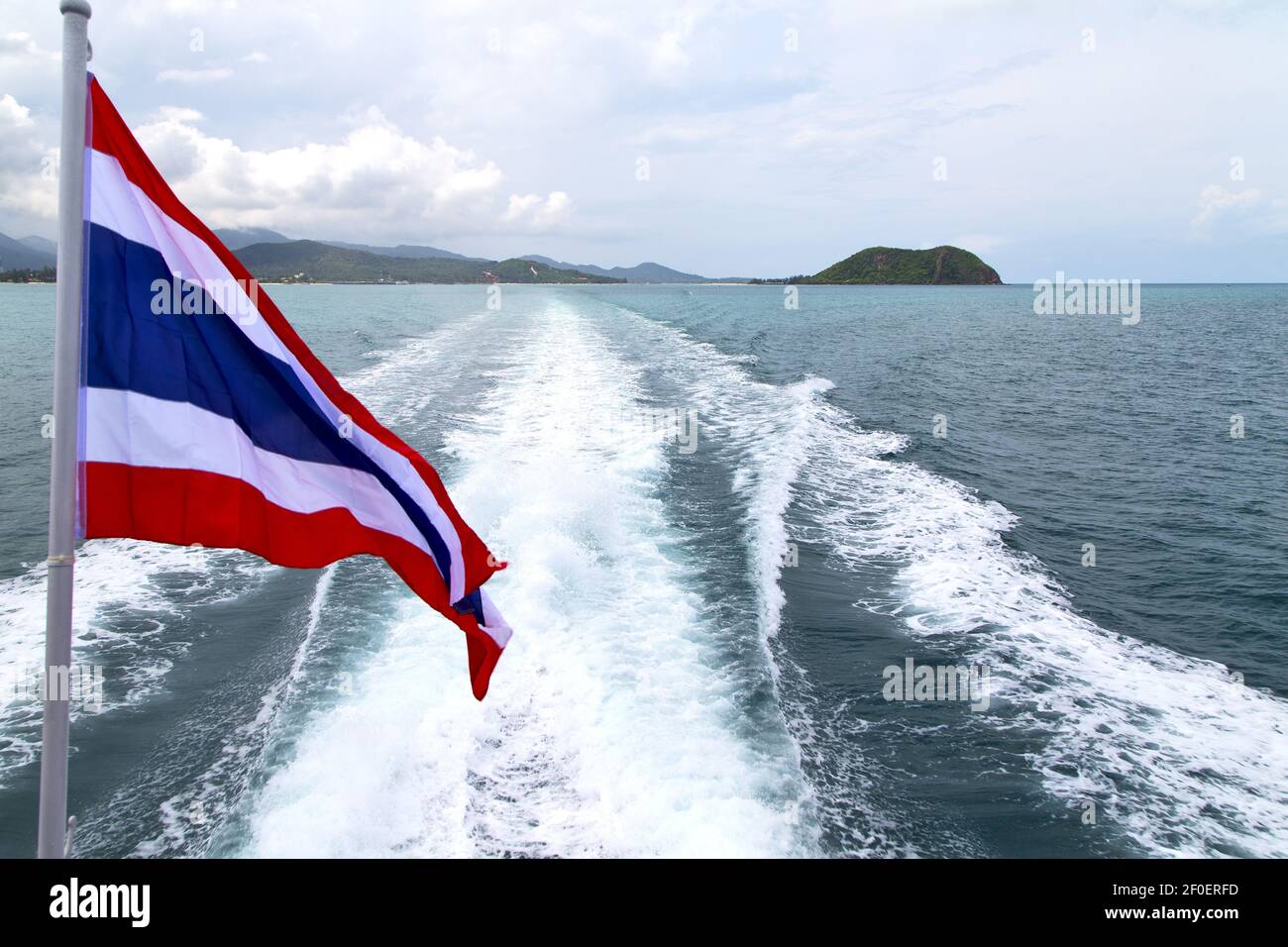 Myanmar kho samui bay waving flag Stock Photo - Alamy