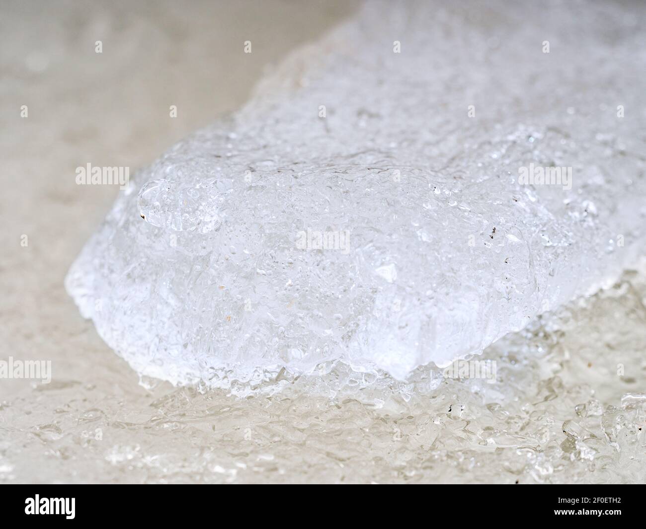 Broken ice piece broken from floe. Winter Sea coastal landscape with ...