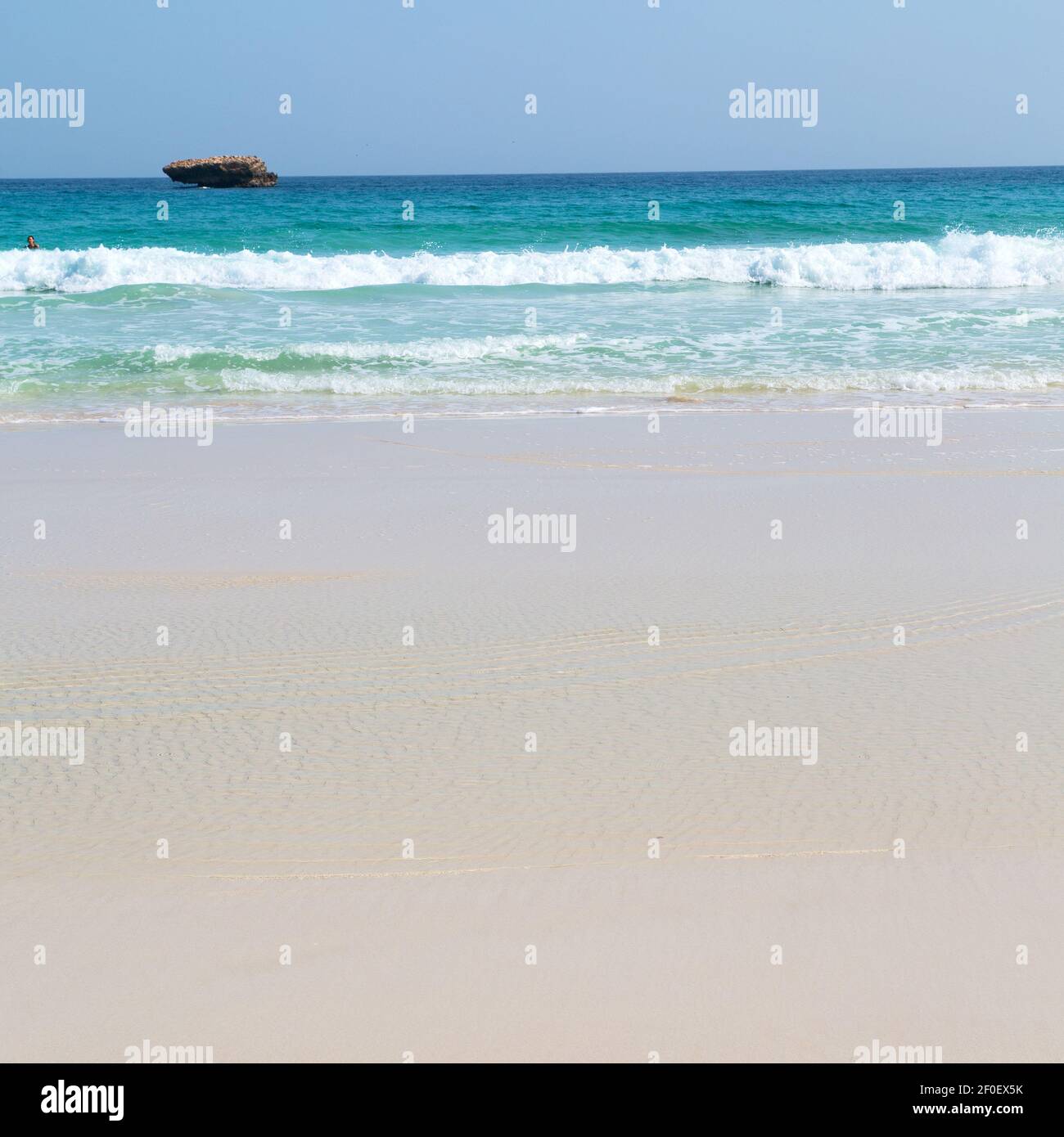 In oman arabic sea the hill near sandy beach sky and mountain Stock ...