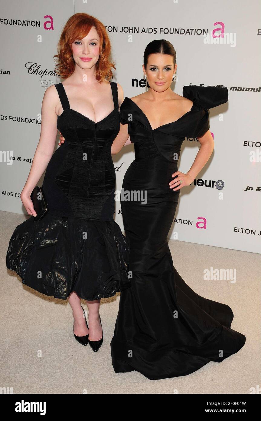 Christina Hendricks and Lea Michele. 7 March 2010, West Hollywood, CA ...